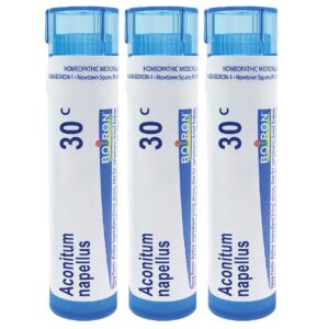 boiron aconitum napellus 30c homeopathic medicine for fever - pack of 3 (240 pellets)