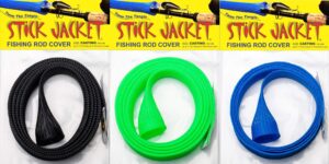 rite-hite orin briant stick jacket fishing rod covers 3 pack - casting black, neon green, & blue; keep your rod safe and from getting tangled……