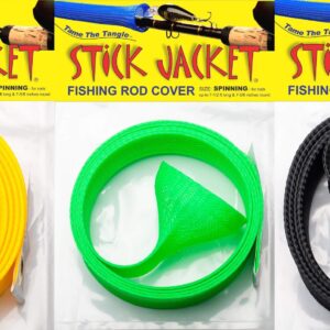 RITE-HITE Orin Briant Stick Jacket Fishing Rod Covers 3 Pack - Spinning Yellow, Neon Green, & Black; Keep Your Rod Safe and from Getting Tangled...