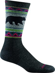 darn tough (style 1980) men's vangrizzle hike/trek sock - charcoal, large