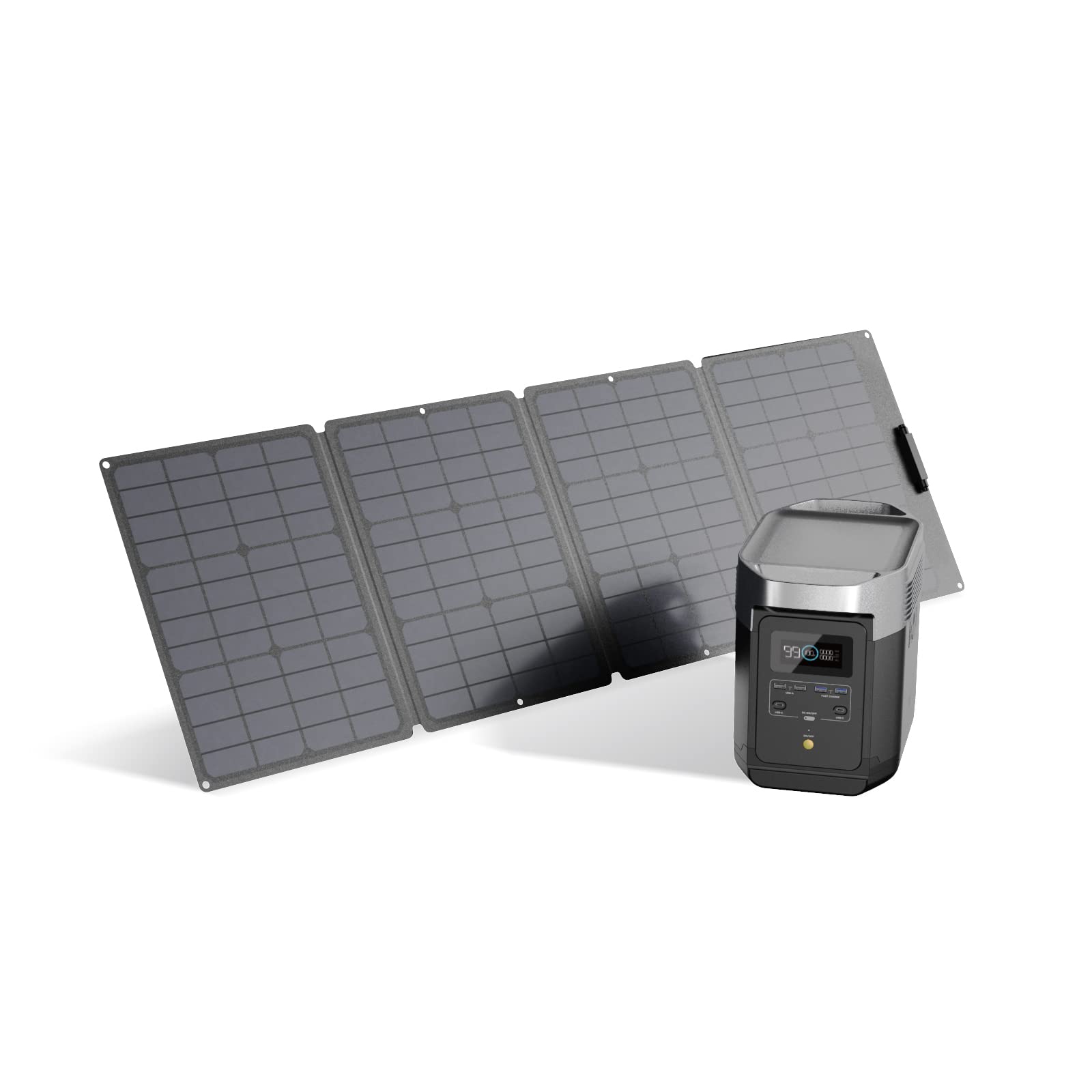 EF ECOFLOW Solar Generator DELTA 1260Wh with 110W Solar Panel, 6 X 1800W (3300W Surge) AC Outlets, Portable Power Station for Outdoor Camping RV High-Power Appliances Emergency