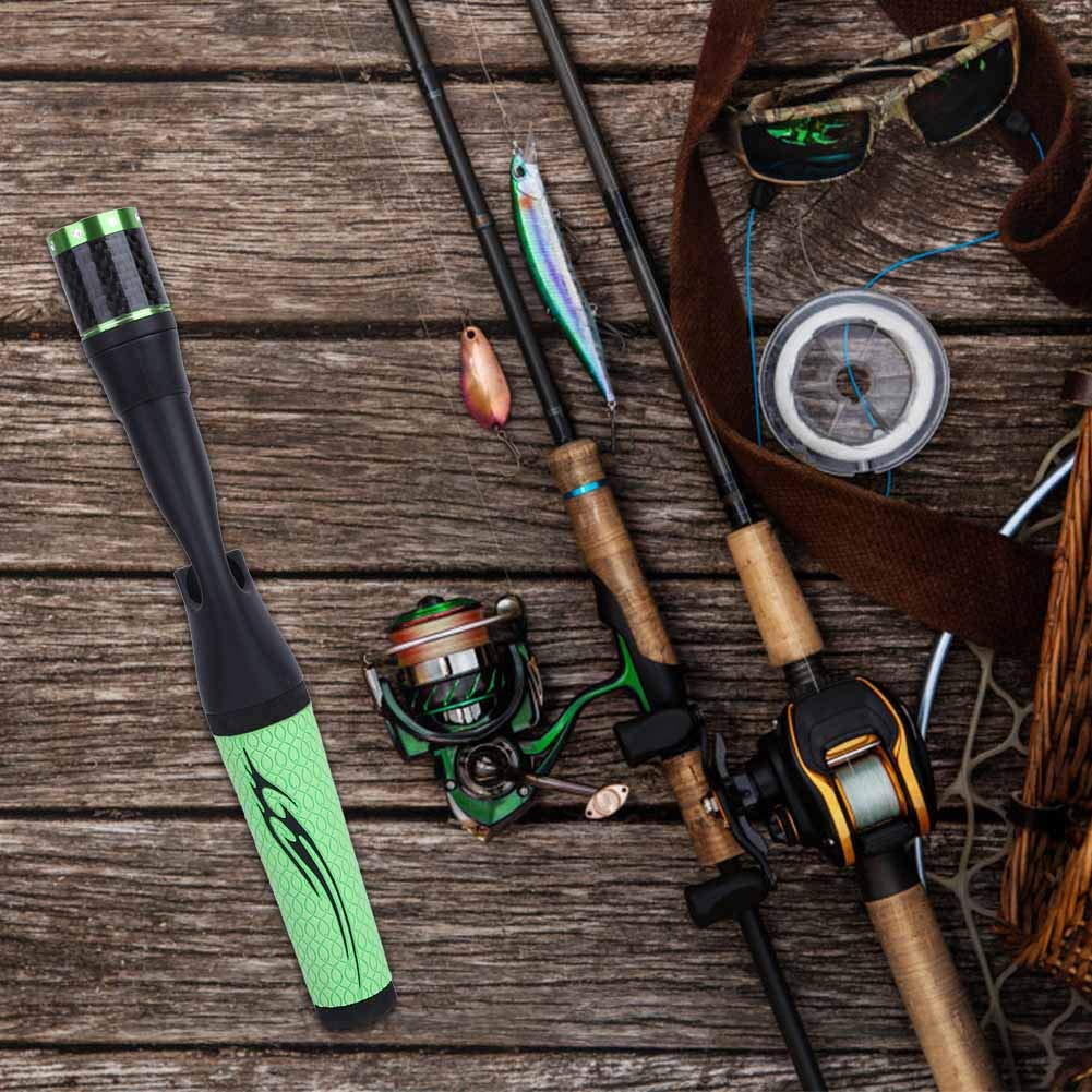 4Pcs Spinning Fishing Rod Handle, Rod Building Kit Soft PU Rod Holder Green for Rod Building Grip with Reel Seat