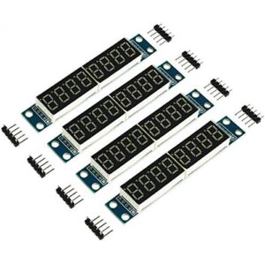 devmo 4pcs 8-digit 7 segment module max7219 8 bit digital segment tube led display module supports cascade eight bit serial 3 io ports compatible with ar-duino mcu/51/avr/stm32