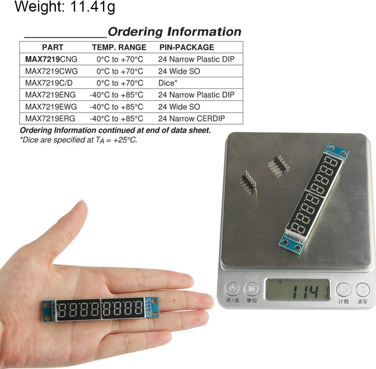 DEVMO 4pcs 8-Digit 7 Segment Module MAX7219 8 Bit Digital Segment Tube LED Display Module Supports Cascade Eight Bit Serial 3 IO Ports Compatible with Ar-duino MCU/51/AVR/STM32