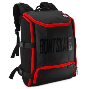 bont skates - multi sport skate backpack travel bag - inline ice roller speed skating (red)