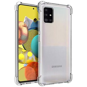 osophter for galaxy a51 5g case clear transparent reinforced corners tpu shock-absorption flexible cell phone cover for samsung galaxy a51 5g(clear)