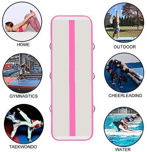 Tuxedo Sailor Inflatable Gymnastics Tumbling Mat Air Tumble Track 10/13ft 4/6in Thickness Air Floor Mat With Electric Air Pump for Gymnastics/Training/Home/Cheerleading/Water/Gym/Yoga