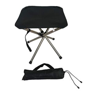 LIBOSULV Folding Camping Stool, Retractable Camping Chair, Super Compact, for Travel, Hiking, Gathering, Barbecue, with Carry Bag, Storage Size 11.61"x2.56"x2.56"