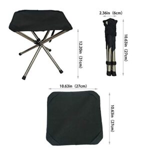 LIBOSULV Folding Camping Stool, Retractable Camping Chair, Super Compact, for Travel, Hiking, Gathering, Barbecue, with Carry Bag, Storage Size 11.61"x2.56"x2.56"