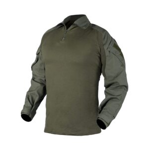 idogear men g3 combat shirt with elbow pads rapid assault long sleeve shirt tactical military airsoft clothing (ranger green, x-large)