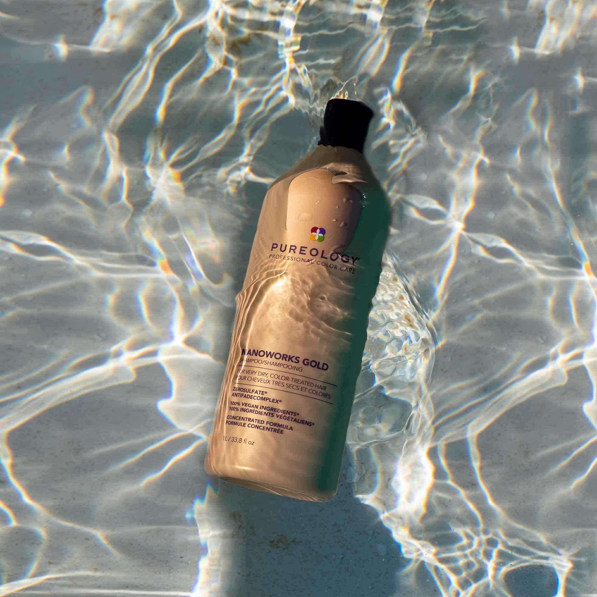 Pureology Nanoworks Gold Shampoo | For Very Dry, Color-Treated Hair | Renews Softness & Shine | Sulfate-Free | Vegan