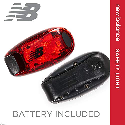 New Balance Safety Light - Small Flashing LED Running Light Clip Visibility Blinker for Pedestrian Night Walking, Running, Jogger, Bicycle, Helmet, Back Pack | Flash / Strobe or Steady Light Options