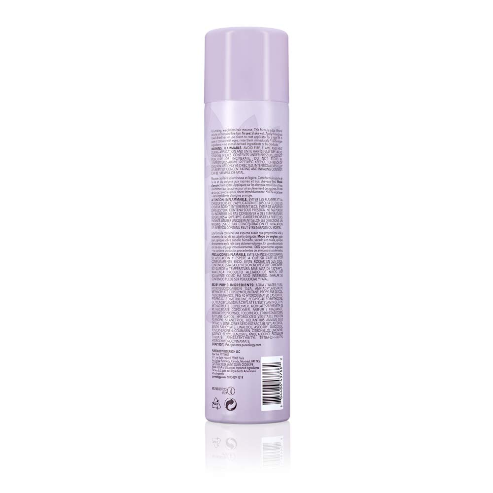 Pureology Style + Protect On The Rise Root Lifting Mousse | For Flat, Color-Treated Hair | Medium Control & Volume | Sulfate-Free | Vegan | Updated Packaging | 10.4 Oz. |