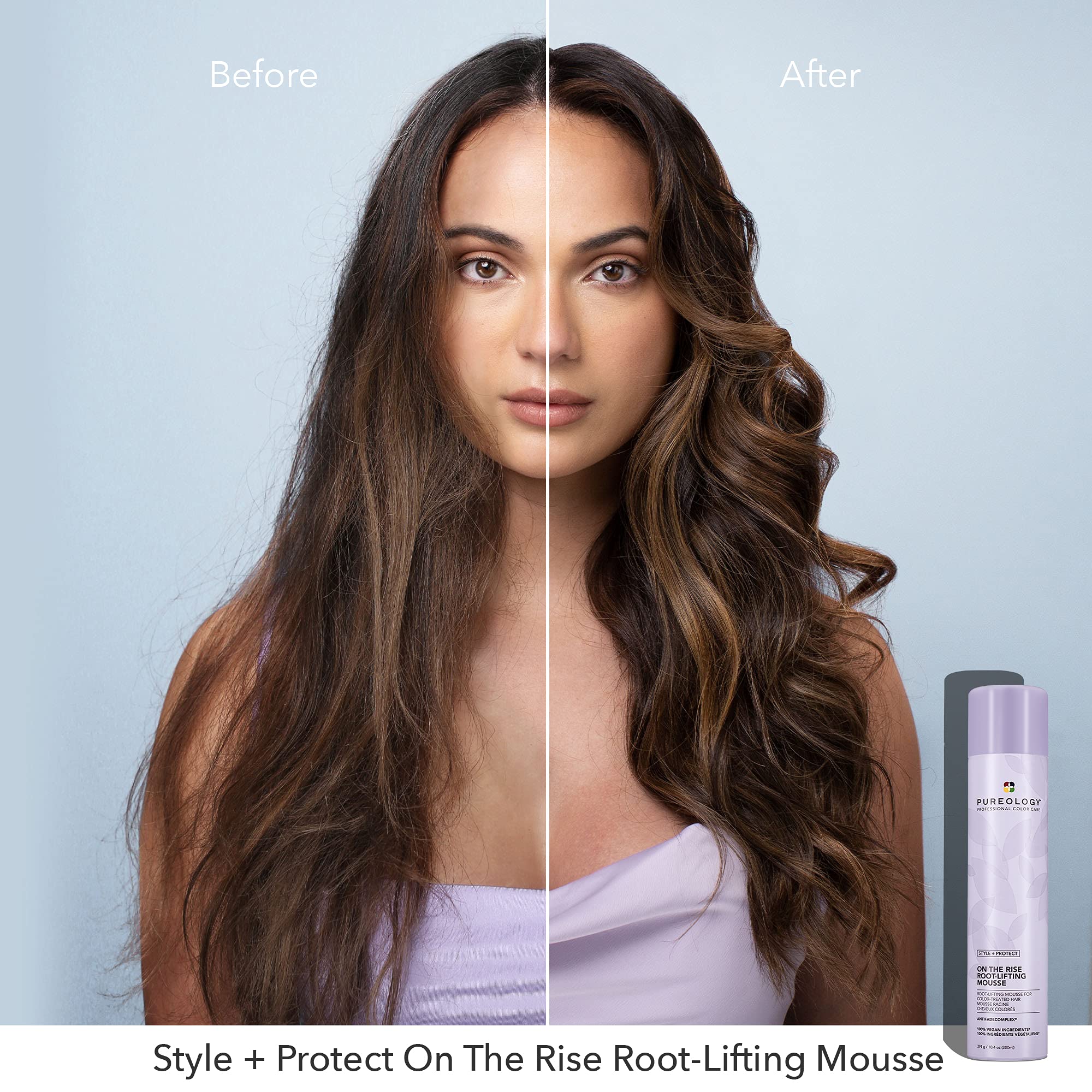 Pureology Style + Protect On The Rise Root Lifting Mousse | For Flat, Color-Treated Hair | Medium Control & Volume | Sulfate-Free | Vegan | Updated Packaging | 10.4 Oz. |