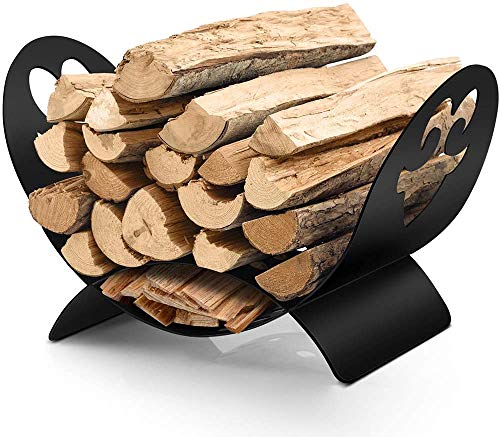 AMAGABELI GARDEN & HOME Fireplace Log Holder Firewood Basket Wrought Iron Fireset Wood Stove Stacking Rack Logs Bin Storage Container Tool Sets Metal Indoor Kindling Hearth Outdoor Accessories