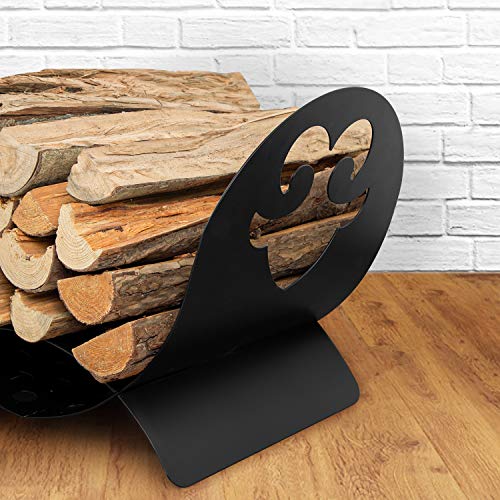 AMAGABELI GARDEN & HOME Fireplace Log Holder Firewood Basket Wrought Iron Fireset Wood Stove Stacking Rack Logs Bin Storage Container Tool Sets Metal Indoor Kindling Hearth Outdoor Accessories