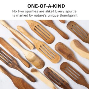 As Seen on TV, Mad Hungry Spurtle 4pc Set, Acacia Premium Wood Finish, Cooking Utensils For Non Stick Cookware, Baking, Whisking, Smashing, Scooping, Spreading, Serving and More.