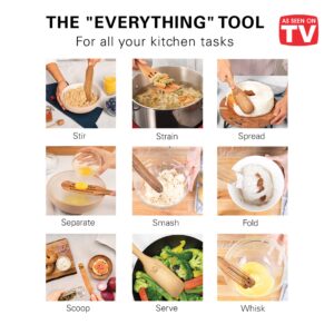 As Seen on TV, Mad Hungry Spurtle 4pc Set, Acacia Premium Wood Finish, Cooking Utensils For Non Stick Cookware, Baking, Whisking, Smashing, Scooping, Spreading, Serving and More.