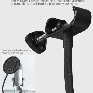 Mic Pop Filter, Professional Metallic Mic Pop Filter Mesh for Blue Yeti and Any Other Mic, ARISEN Dual Layered Microphone Pop Filter, Mic Filter with A Flexible 360° Gooseneck Clip Stabilizing Arm