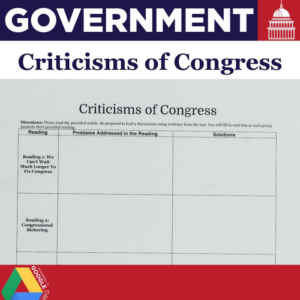 criticisms of congress jigsaw lesson