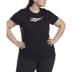 reebok training essentials graphic t-shirt, black, 1x