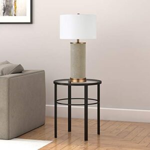 Henn&Hart 20" Wide Round Side Table in Blackened Bronze, Table for Living Room, Bedroom