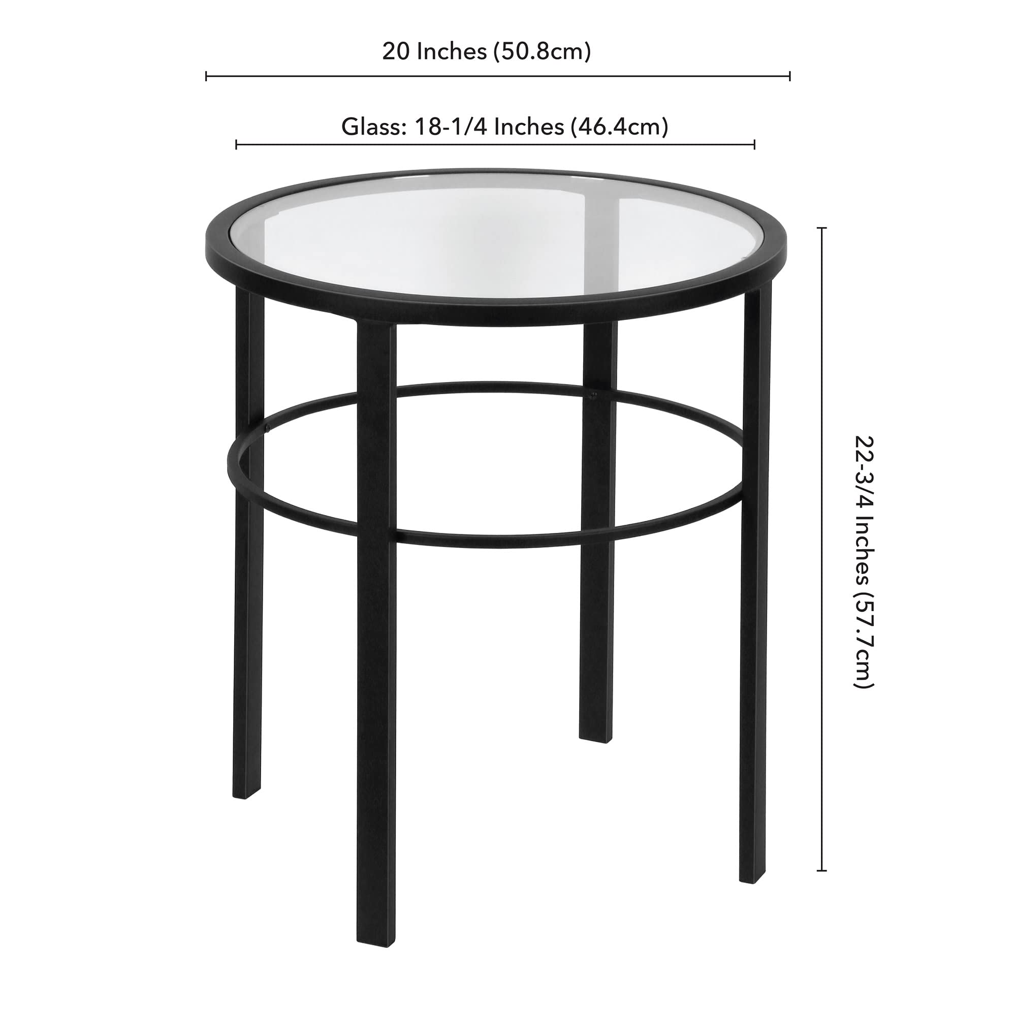 Henn&Hart 20" Wide Round Side Table in Blackened Bronze, Table for Living Room, Bedroom