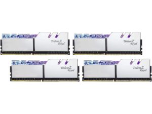 g.skill trident z royal series (intel xmp) ddr4 ram 128gb (4x32gb) 3600mt/s cl18-22-22-42 1.35v desktop computer memory udimm - silver (f4-3600c18q-128gtrs)