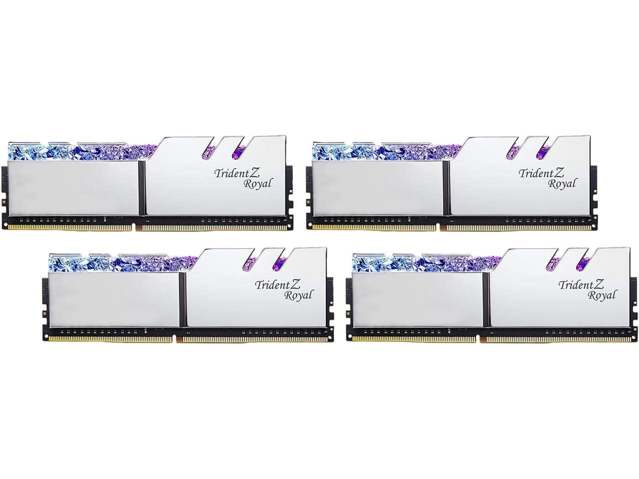 G.SKILL Trident Z Royal Series (Intel XMP) DDR4 RAM 128GB (4x32GB) 3600MT/s CL18-22-22-42 1.35V Desktop Computer Memory UDIMM - Silver (F4-3600C18Q-128GTRS)