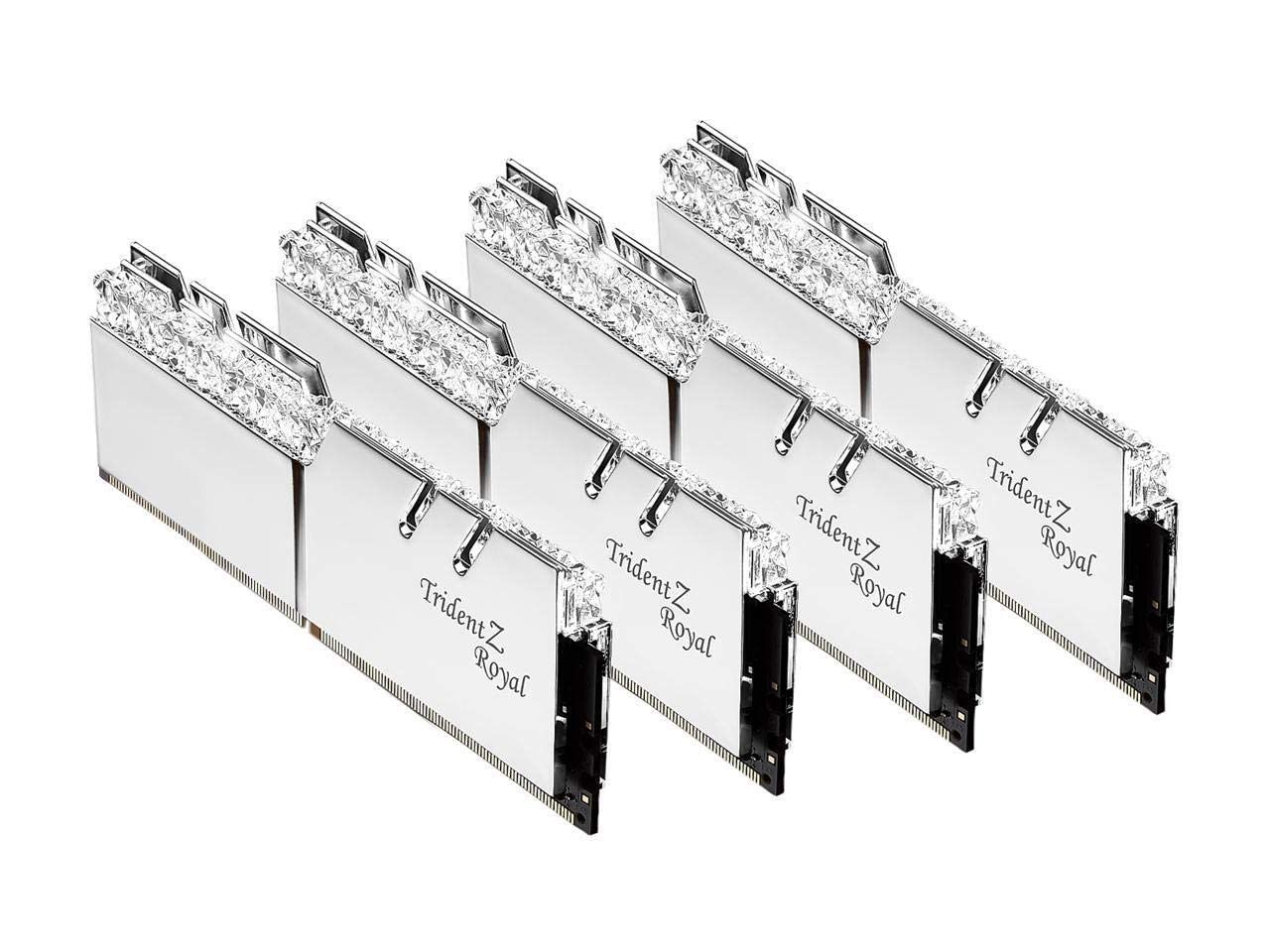 G.SKILL Trident Z Royal Series (Intel XMP) DDR4 RAM 128GB (4x32GB) 3600MT/s CL18-22-22-42 1.35V Desktop Computer Memory UDIMM - Silver (F4-3600C18Q-128GTRS)