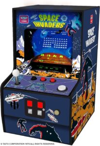 my arcade space invaders micro player: mini arcade machine video game, fully playable, 6.75" collectible premium edition