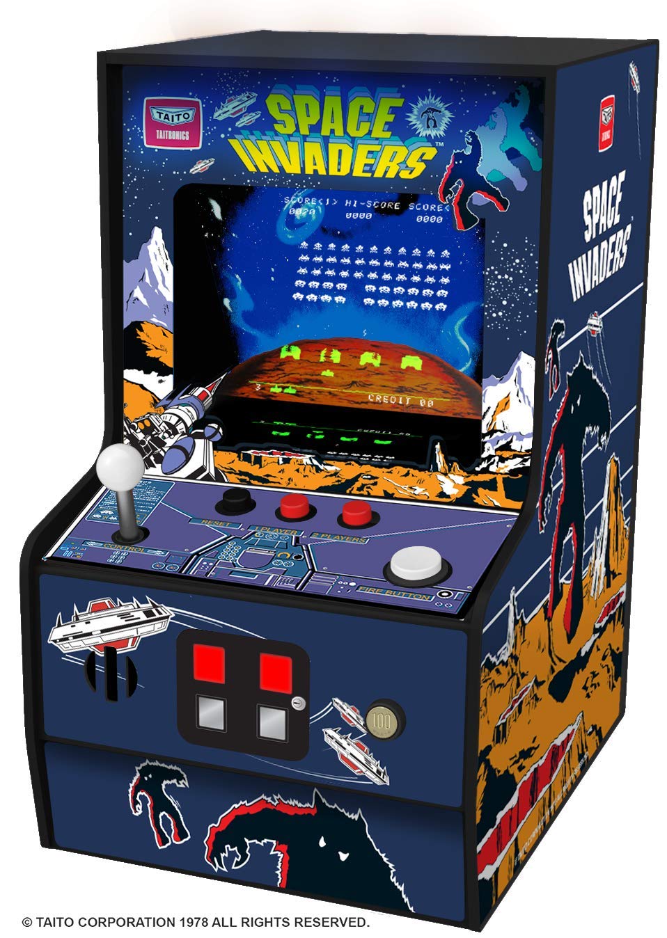 My Arcade Space Invaders Micro Player: Mini Arcade Machine Video Game, Fully Playable, 6.75" Collectible Premium Edition