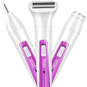 Electric Razor for Women, Nivlan Painless 2 in 1 Wet & Dry Lady Shaver for Women, Portable Waterproof Bikini Trimmer Body Hair Removal for Legs, Underarms, Armpit, Face (Rose Gold)