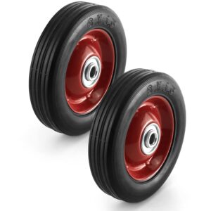 QWORK 2 Pack 6" x 1.5",1/2" Axle, Premium Rubber Wheel with Ball Bearing, Hand Truck Wheel, Capacity up to 132 lbs