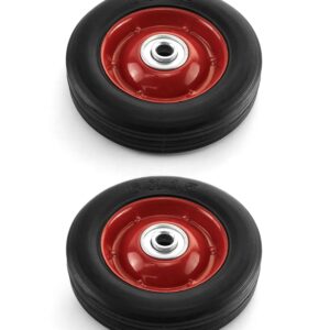 QWORK 2 Pack 6" x 1.5",1/2" Axle, Premium Rubber Wheel with Ball Bearing, Hand Truck Wheel, Capacity up to 132 lbs