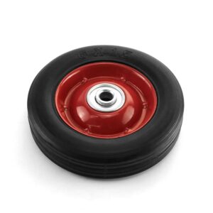 QWORK 2 Pack 6" x 1.5",1/2" Axle, Premium Rubber Wheel with Ball Bearing, Hand Truck Wheel, Capacity up to 132 lbs