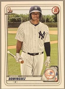 2020 bowman prospects - jasson dominguez - 1st official bowman card - new york yankees baseball rookie card rc #bp8