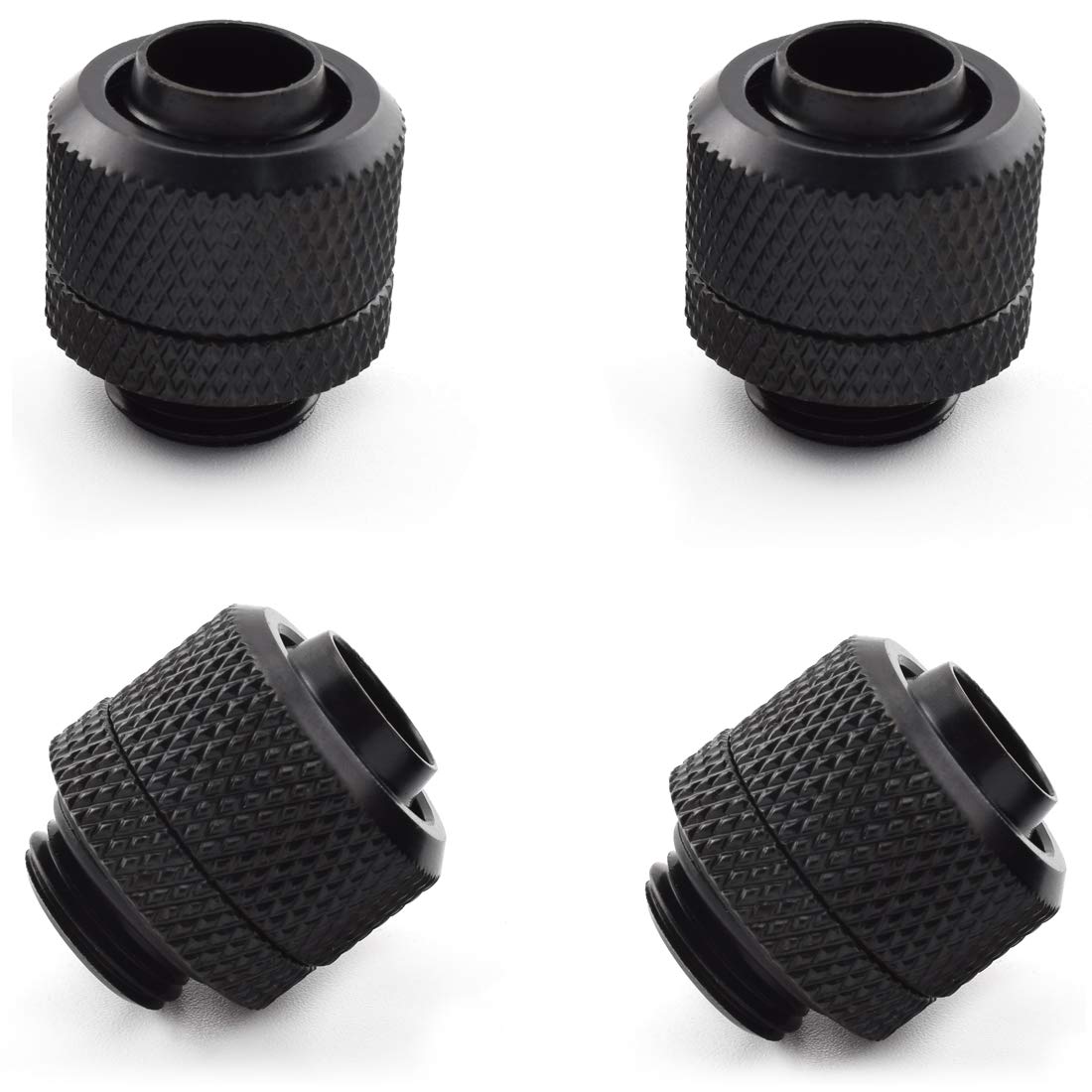 SDTC Tech 4-Pack G1/4" to 3/8" ID 1/2 OD Quick Tighten Compression Fitting for Soft Tubing, PC Water Cooling System Soft Tube Connectors