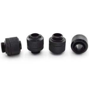 SDTC Tech 4-Pack G1/4" to 3/8" ID 1/2 OD Quick Tighten Compression Fitting for Soft Tubing, PC Water Cooling System Soft Tube Connectors