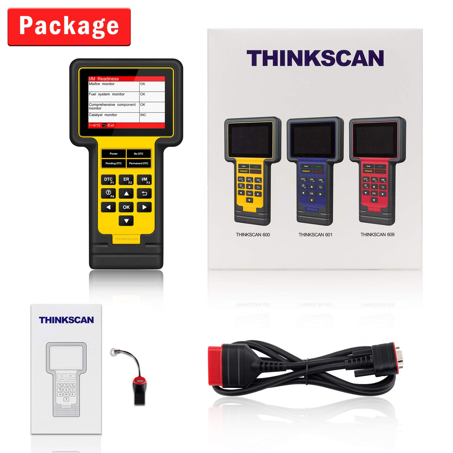 thinkcar Scan Tool TS600 OBD2 Scanner - ABS SRS Automotive Car Code Reader with Oil/EPB/TPMS Reset Service Car Diagnostic Tool, Turn Off Check Engine ABS SRS Warning Light