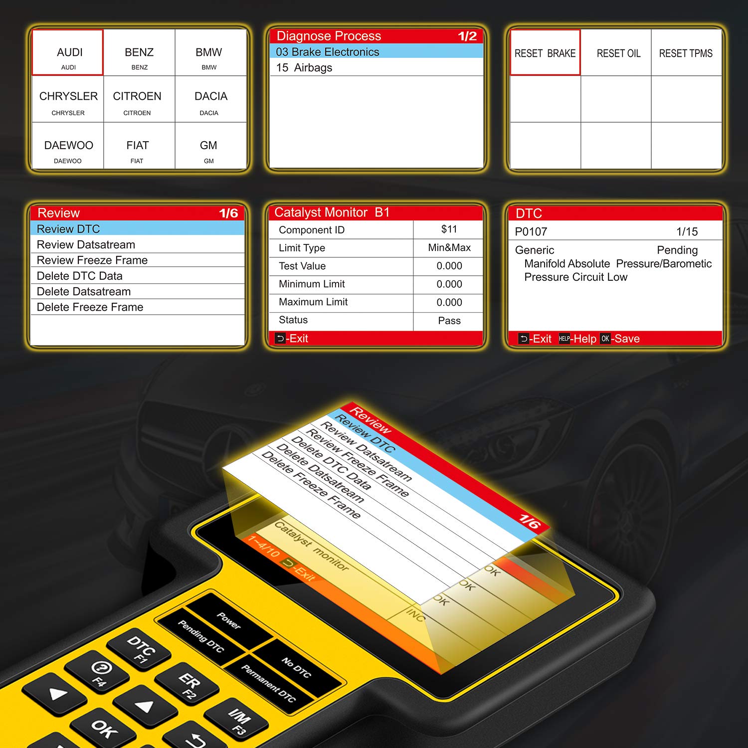 thinkcar Scan Tool TS600 OBD2 Scanner - ABS SRS Automotive Car Code Reader with Oil/EPB/TPMS Reset Service Car Diagnostic Tool, Turn Off Check Engine ABS SRS Warning Light