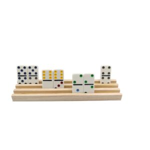 Yuanhe Wooden Domino Racks Set of 8, Domino Trays Holders Organizer for Classic Board Games, Dominoes Accessories