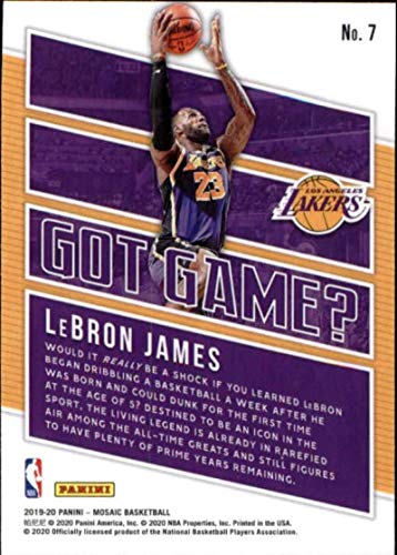 2019-20 Panini Mosaic Got Game? #7 LeBron James Los Angeles Lakers NBA Basketball Trading Card