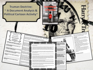 truman doctrine: document analysis/political cartoon activity- distance learning