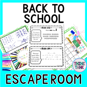 back to school escape room - classroom rules activity