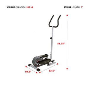 Sunny Health & Fitness Magnetic Standing Elliptical with Handlebars - SF-E3988, Grey