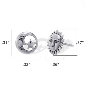 Boma Jewelry Sterling Silver Sun Moon & Star Mismatched Stud Earrings