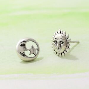 Boma Jewelry Sterling Silver Sun Moon & Star Mismatched Stud Earrings