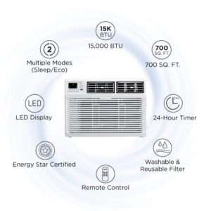 TCL 15W3E1-A Home Series Window Air Conditioner, 15,000 BTU, White