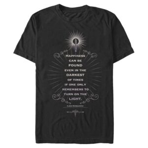 harry potter men's happiness short sleeve tee shirt, black, large